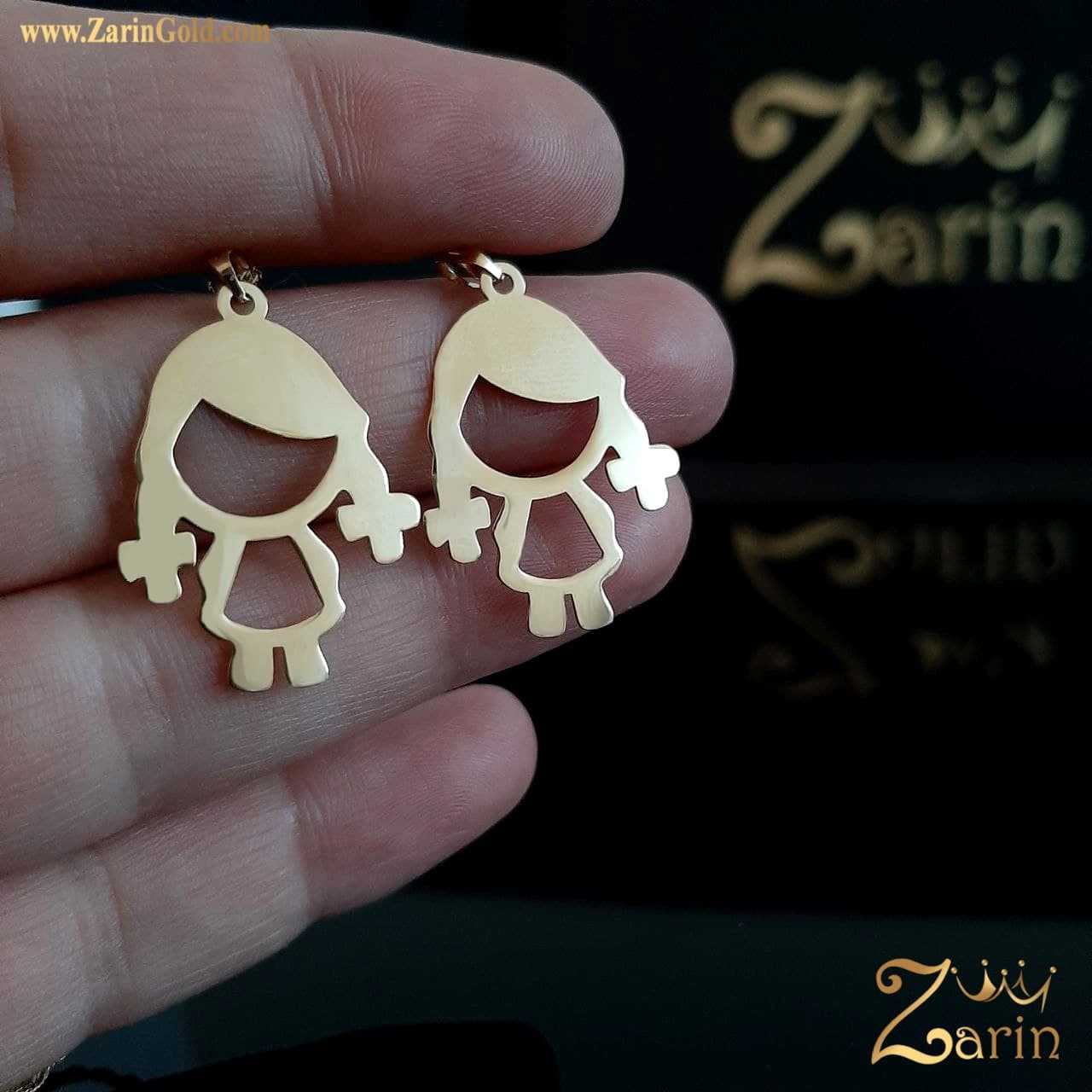 گوشواره طلا طرح کودک طلای زرین گالری خرید طلا