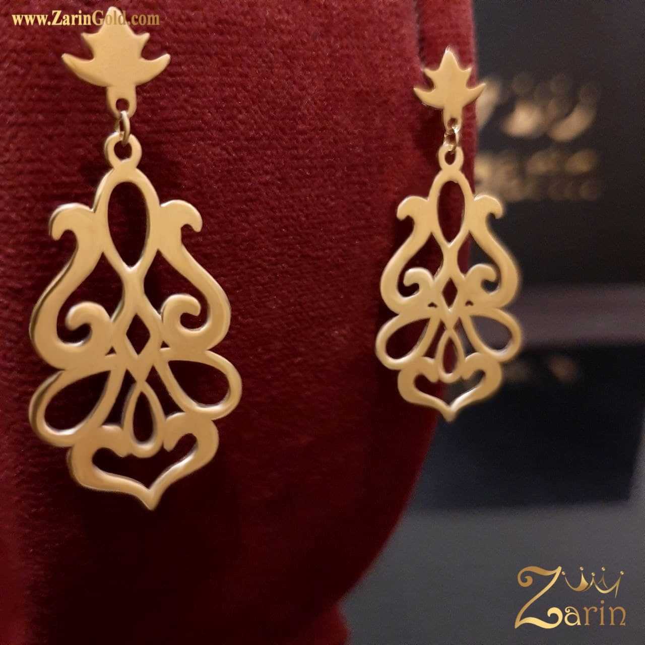گوشواره طلا اسلیمی طلای زرین گالری خرید طلا