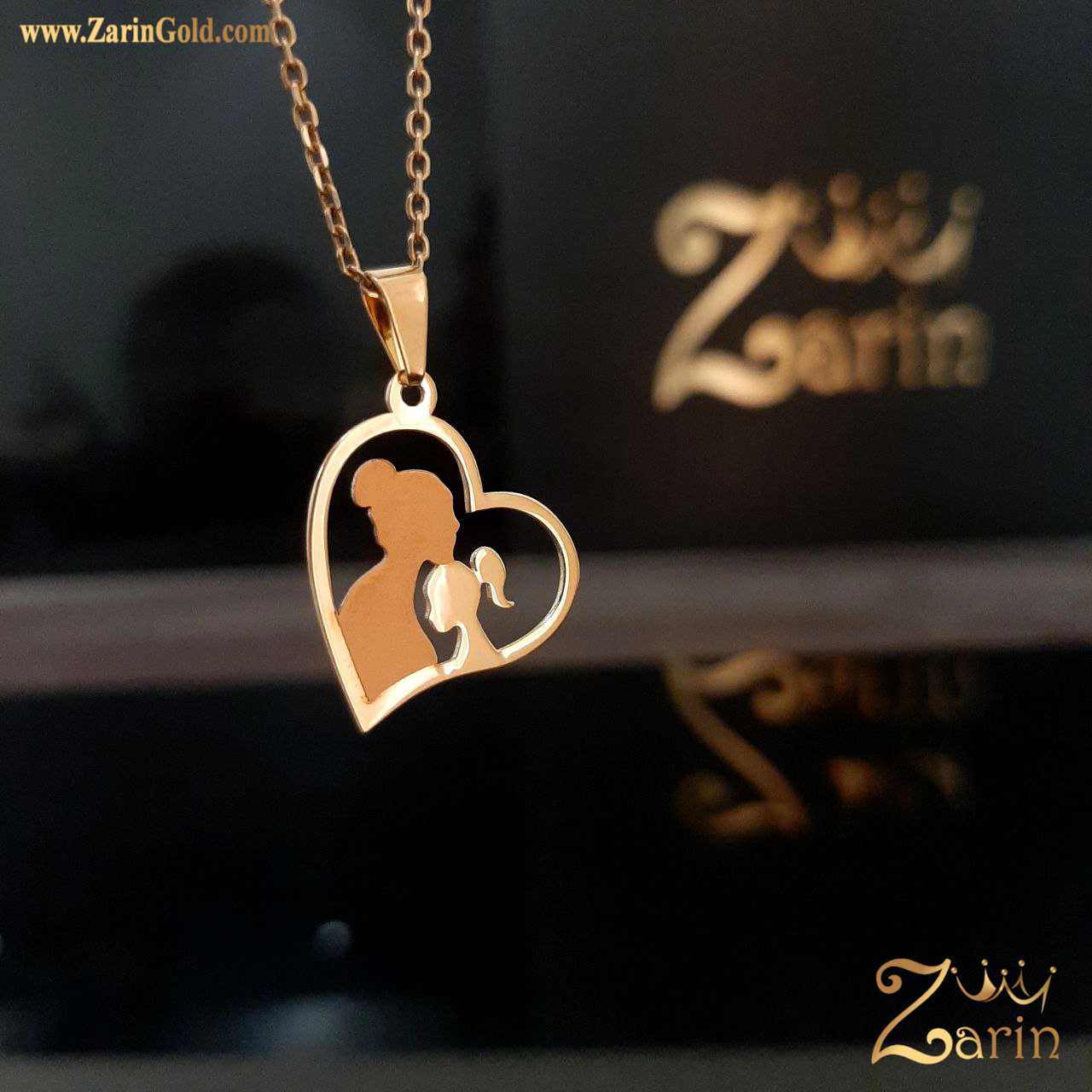 گردنبند طلا طرح مادر فرزند طلای زرین گالری خرید طلا